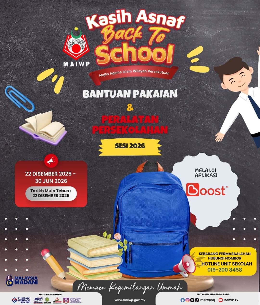 Kasih Asnaf Back To School MAIWP: Tebus Melalui Boost
