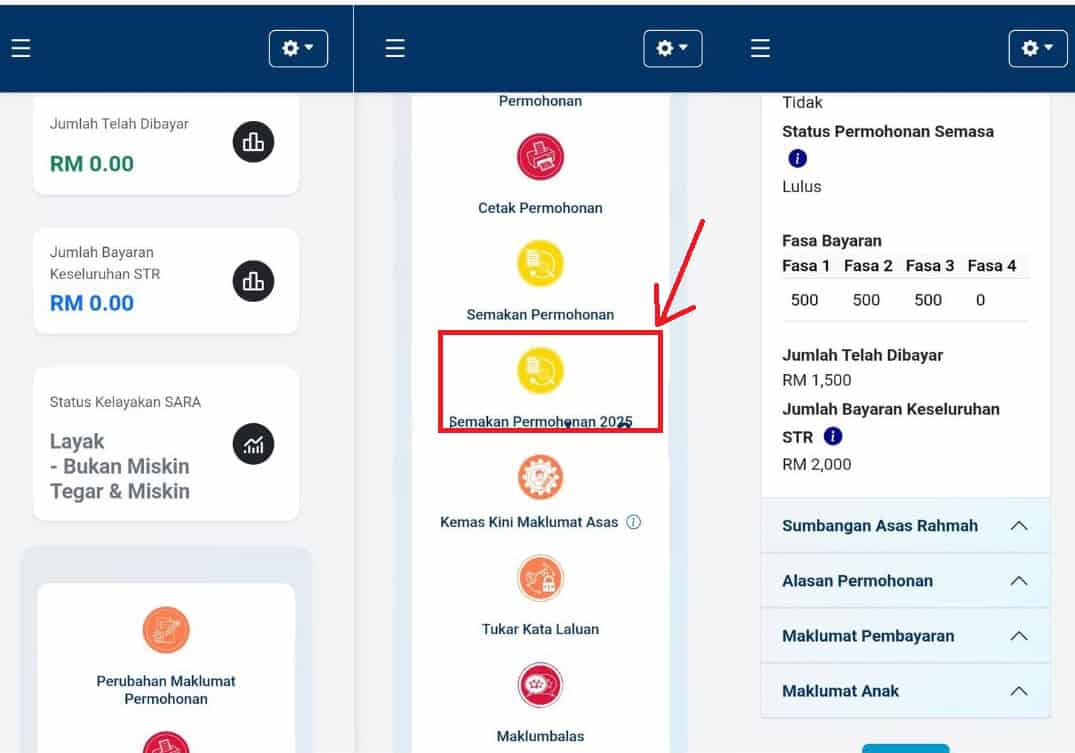 Semakan STR - Status Sumbangan Tunai Rahmah 2025/2026