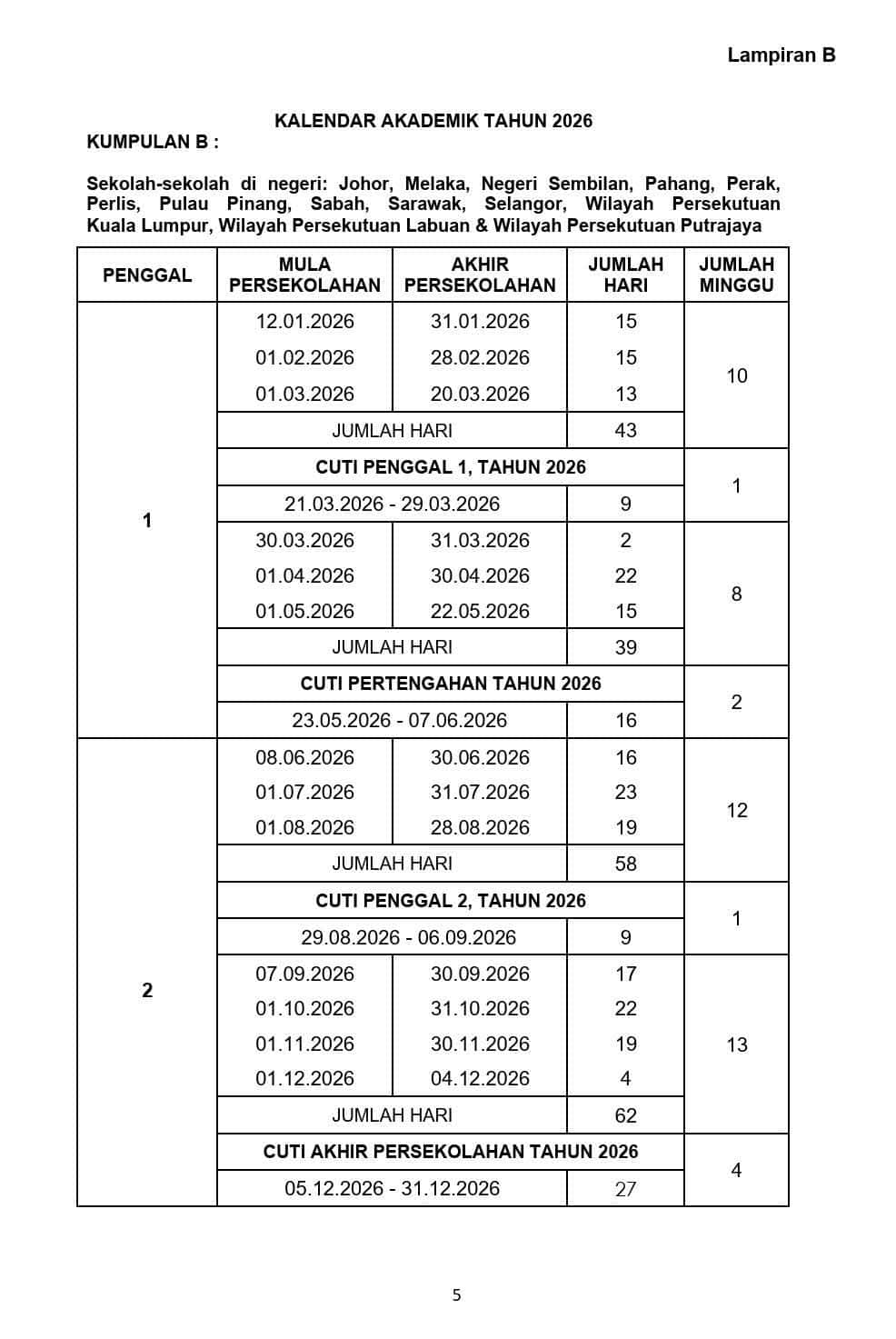 School Holiday 2026 Malaysia : Public Holidays & KPM Calendar