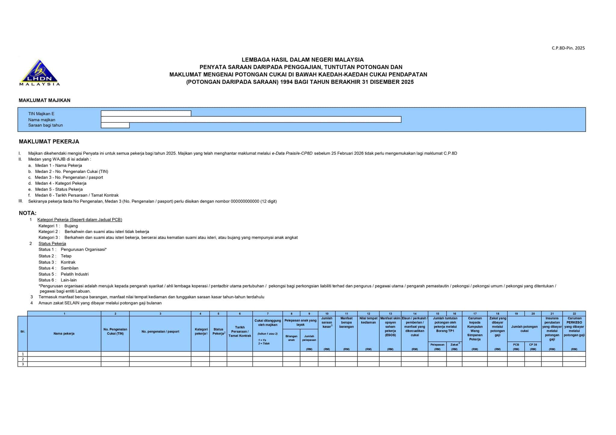 Borang E LHDN - Panduan Muat Turun Borang E, EA, EC 2025
